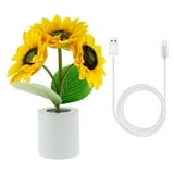 Sunflower LED Night Lamp, USB Rechargeable, Table Lights for Bedroom ...