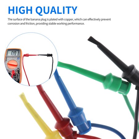 1 Set Test Hook Wires 4mm Clamp Connector Clips one banana plug ...