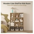 Bookshelf 9-Cube Storage Organizer, Sturdy Wooden Bookcase with Closed ...
