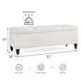 Huimo Ottoman With Storage 51 Inch Large Storage Bench With Button