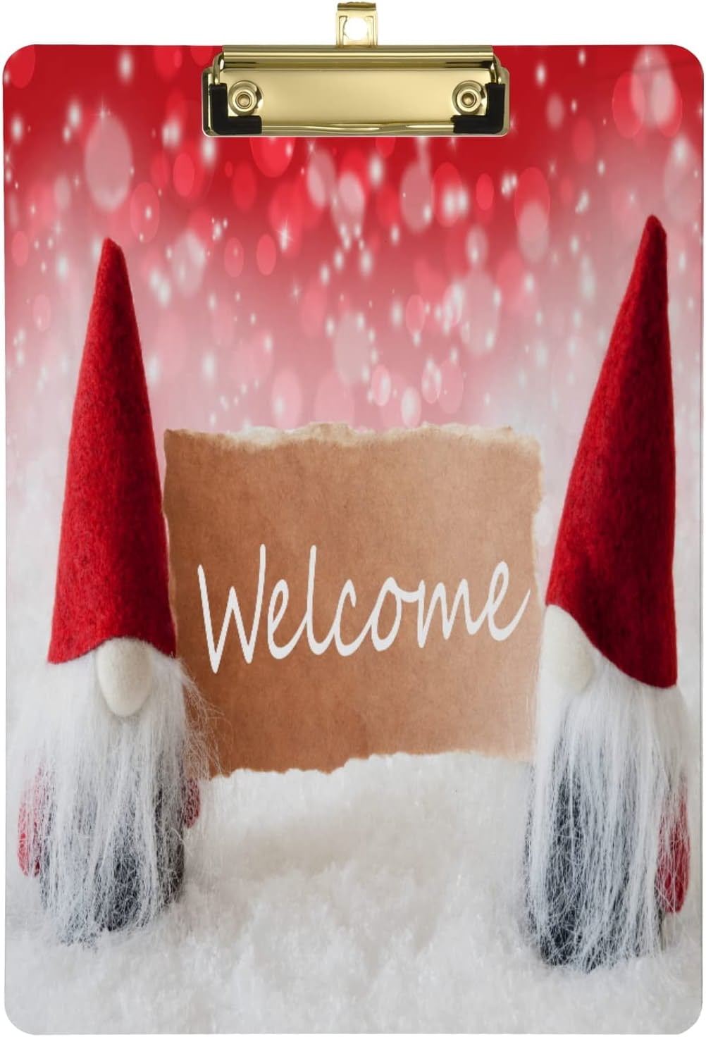 FMSHPON Red Christmassy Gnomes Welcome Clipboard Hardboard Wood Nursing ...