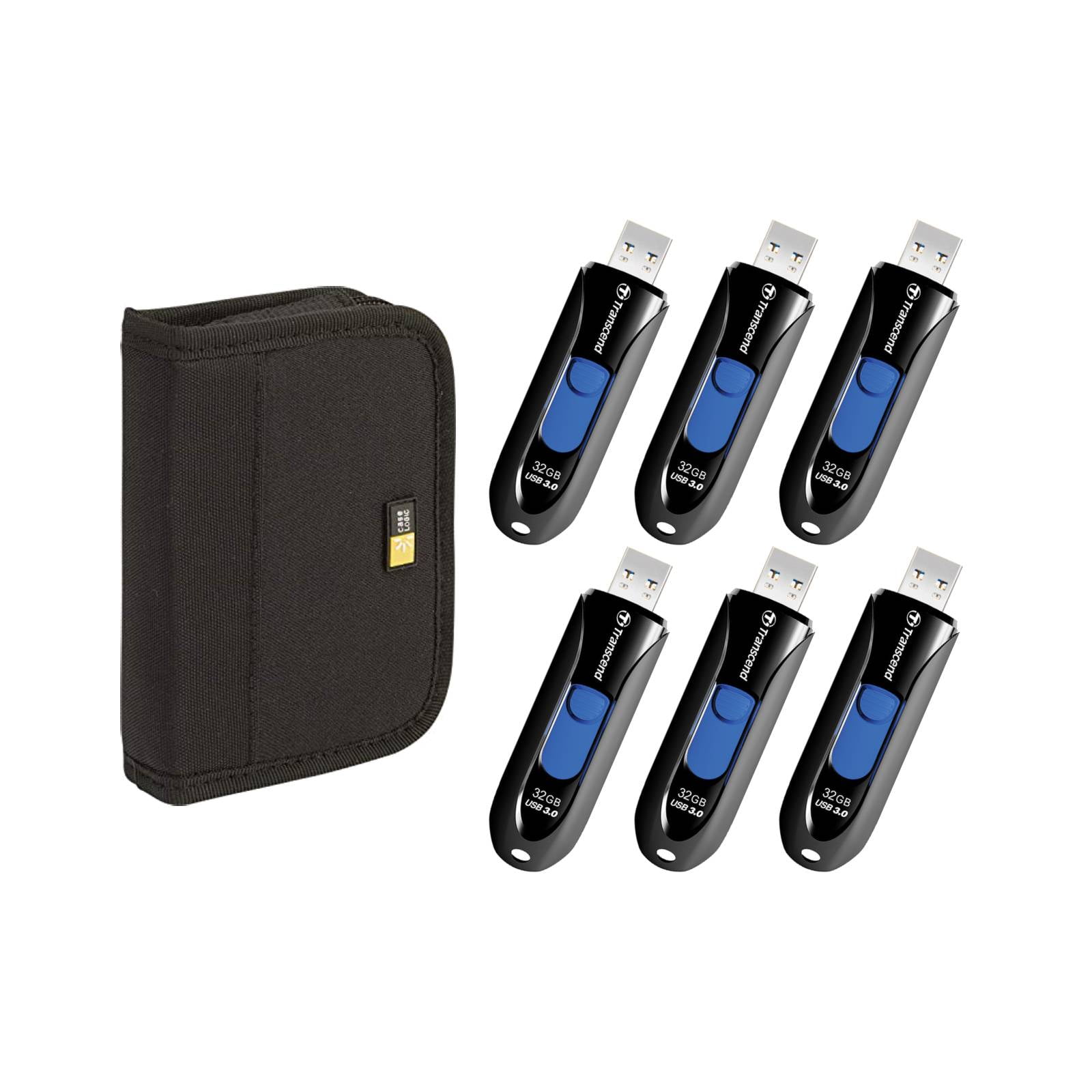 Transcend 32GB JetFlash 790 USB 3.0 Flash Drive + Case Logic JDS-6 USB ...
