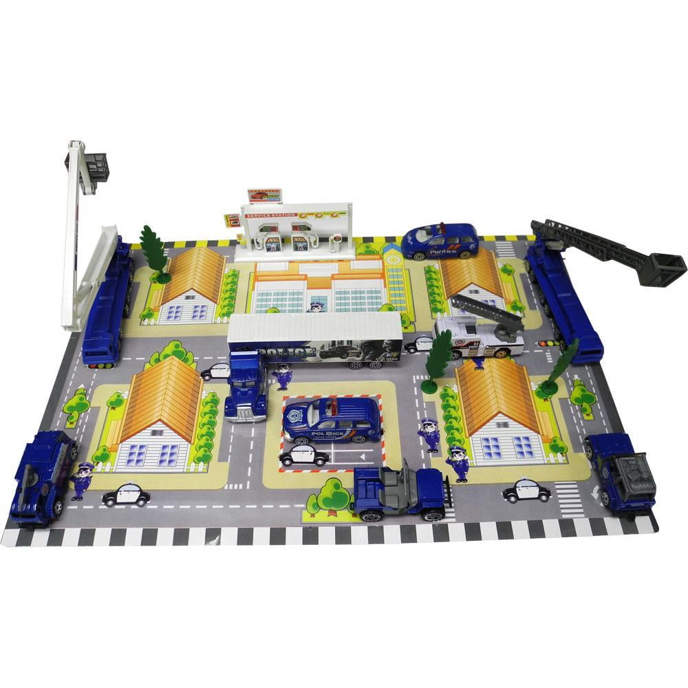 Die Cast 'City Police Force' Vehicle and Town Set with 40 Unique Police ...