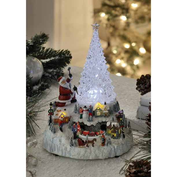 Icy Giftware Set of 2 Clear and White Tree Ice Sculpture Tabletop Decor ...