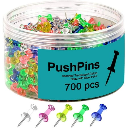 Push Pins 700 Count, Clear Thumb Tacks for Wall Thumbtacks Push Pin for ...