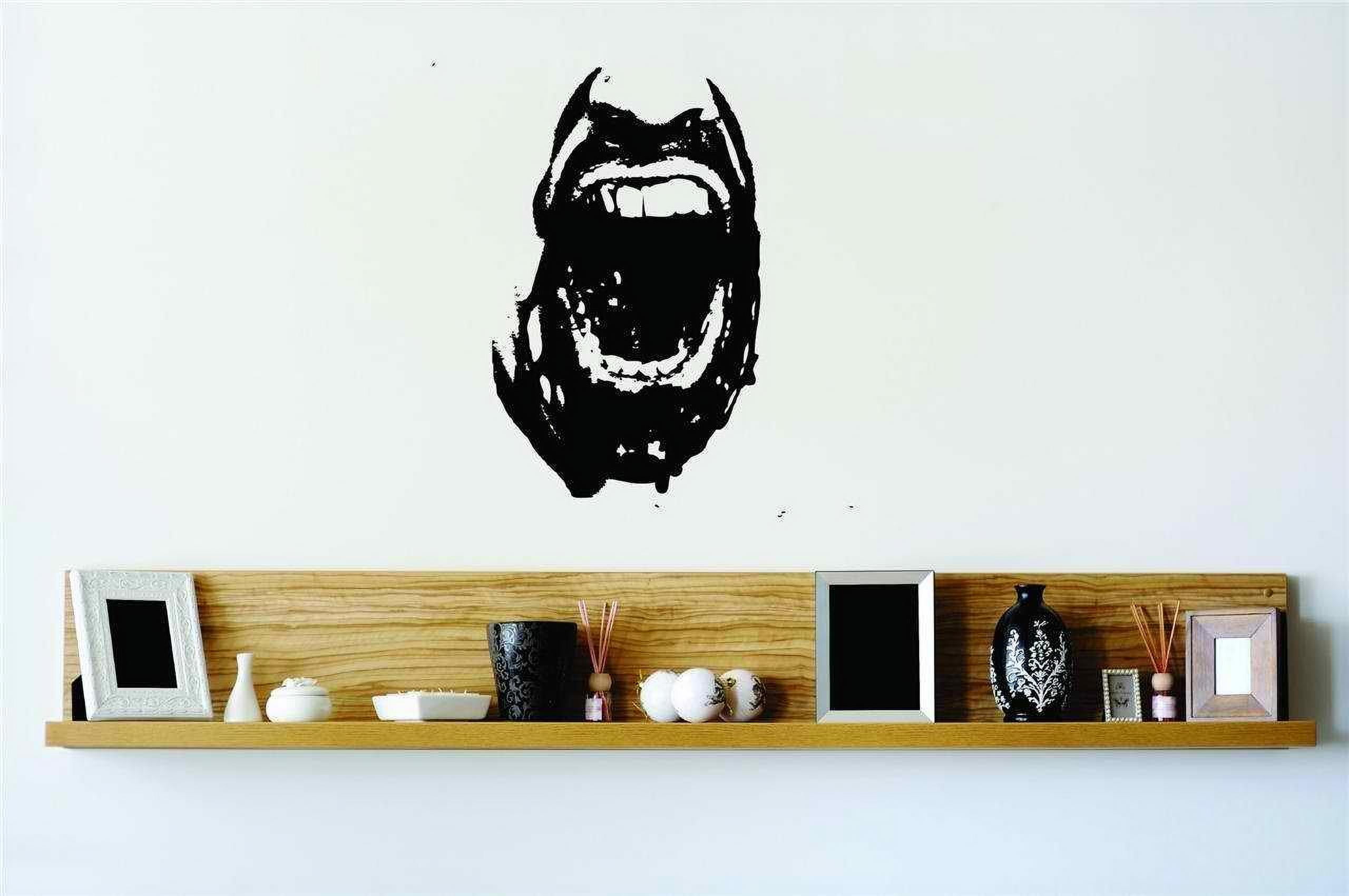 Wide Open Mouth Horror Decal Vinyl Wall Decal Sticker Halloween Party ...