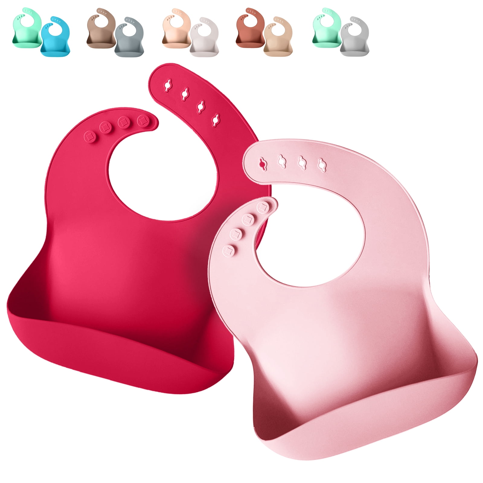 Sperric Silicone Baby Bibs - Soft Silicone Bib with Food Catcher and ...