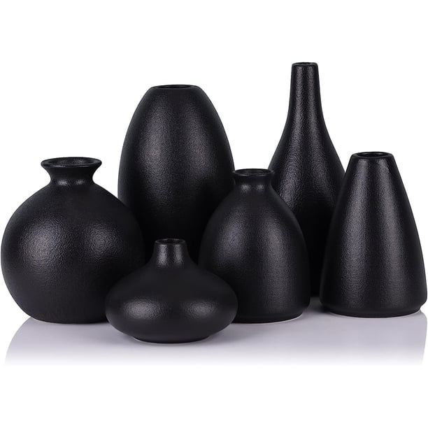 Small White vase Set of 6, Ceramic White Bud vases for centerpieces ...