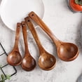 Magazine Kitchen Wood Long Handle Big Soup Spoon Retro Anti-Scalding ...
