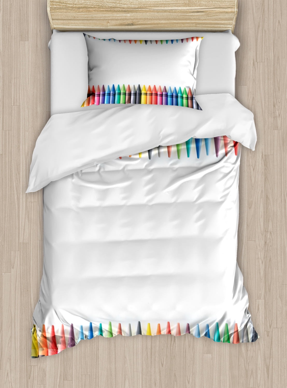 Crayon Duvet Cover Set Twin Size, Top and Bottom Symmetric Straight ...