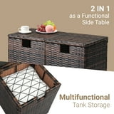 Patio Gas Tank Box, Rattan Propane Storage Box, Dark Brown, TE2356 ...