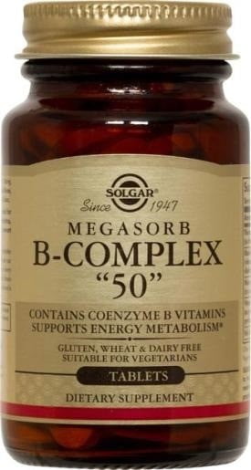 Solgar Megasorb B-Complex 50 100 Tablets - Walmart.com