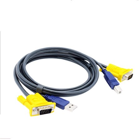 YDJKET KVM dual parallel line USB printing line + VGA line 21UA/41UA ...
