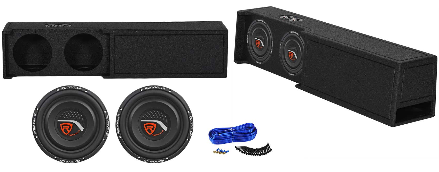 (2) 10" 4-Ohm Subwoofers+Ported Upfire Sub Box For 2019 Dodge Ram Crew ...