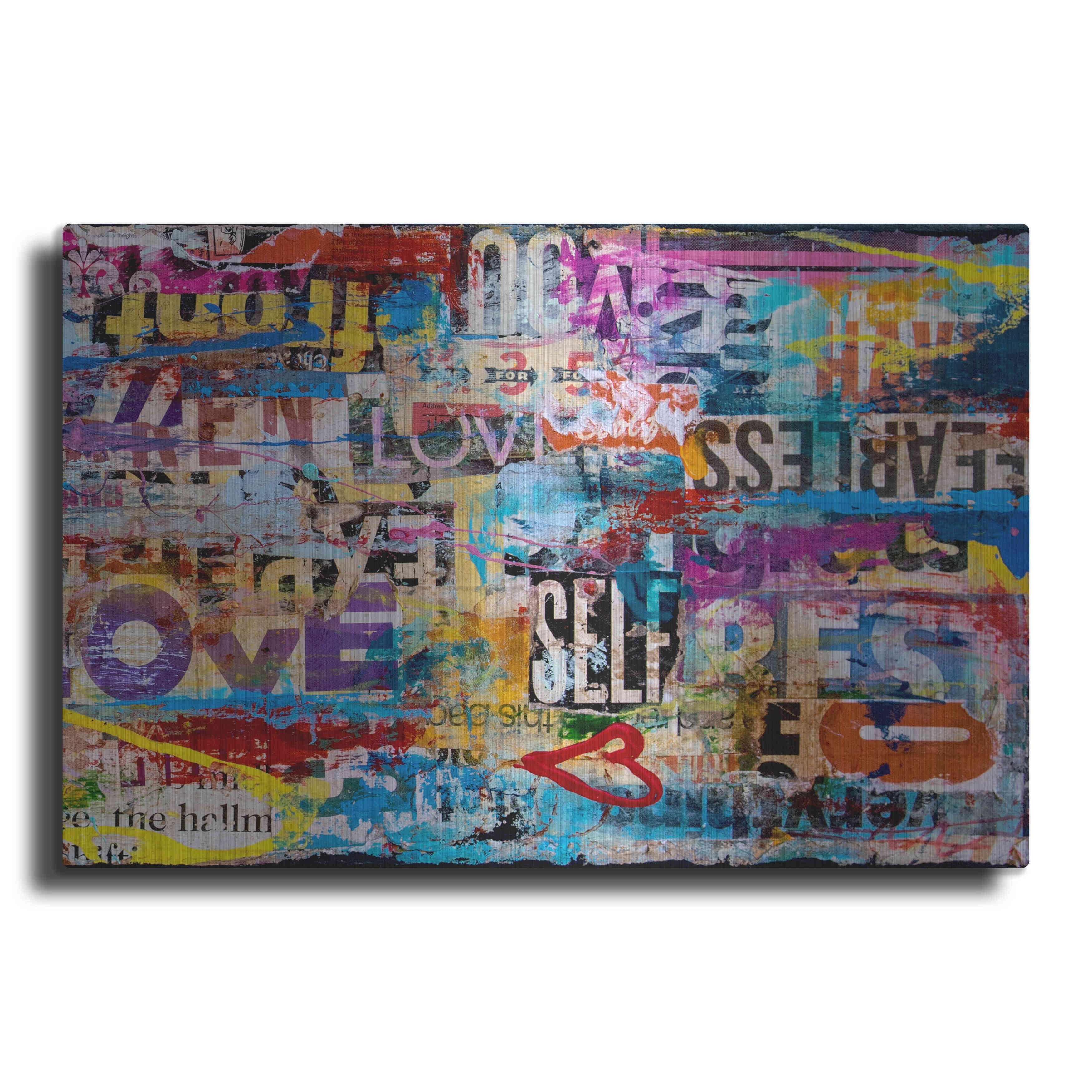 Luxe Metal Art 'Metromix Luv II' by Erin Ashley, Metal Wall Art, 24"x16 ...