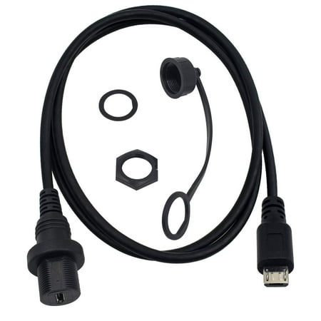 D Micro USB Panel Flush Mount Cable Micro USB Male to Female Extension ...