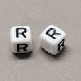 500gs Large Hole Acrylic European Beads Horizontal Hole White Black ...