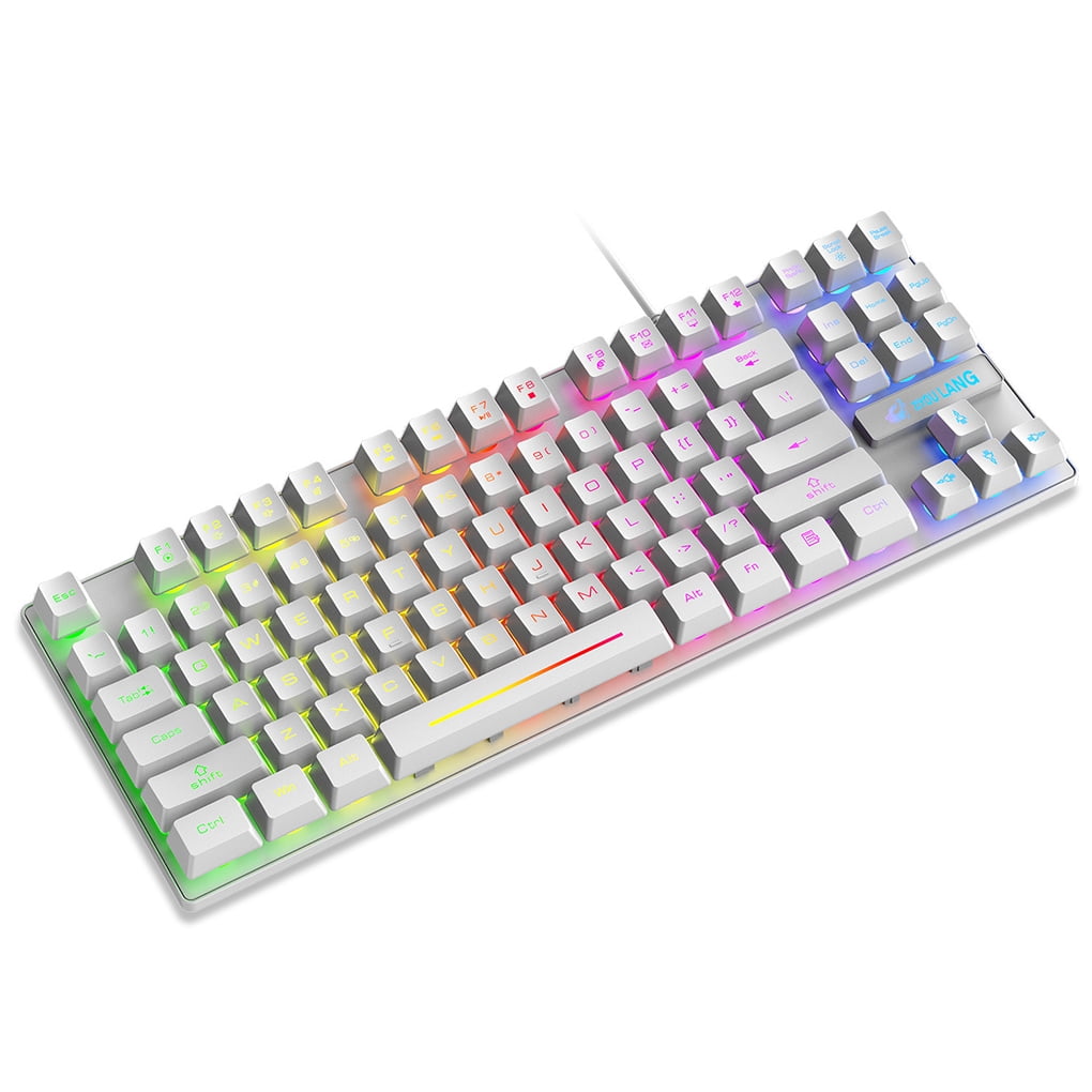 Elroy LED Wired Backlit Keyboard 87-Key PC Mechanical Lighted Keyboards ...