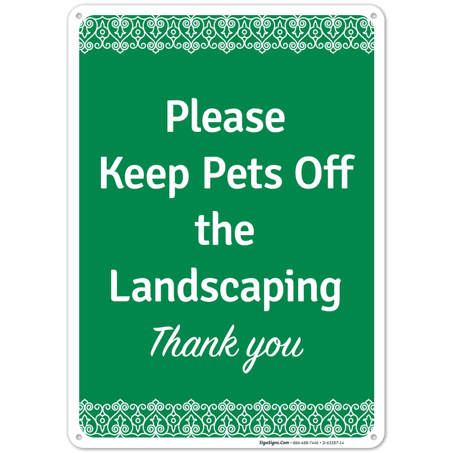 Please Keep Pets Off The Landscaping Thank You Sign, - Walmart.com