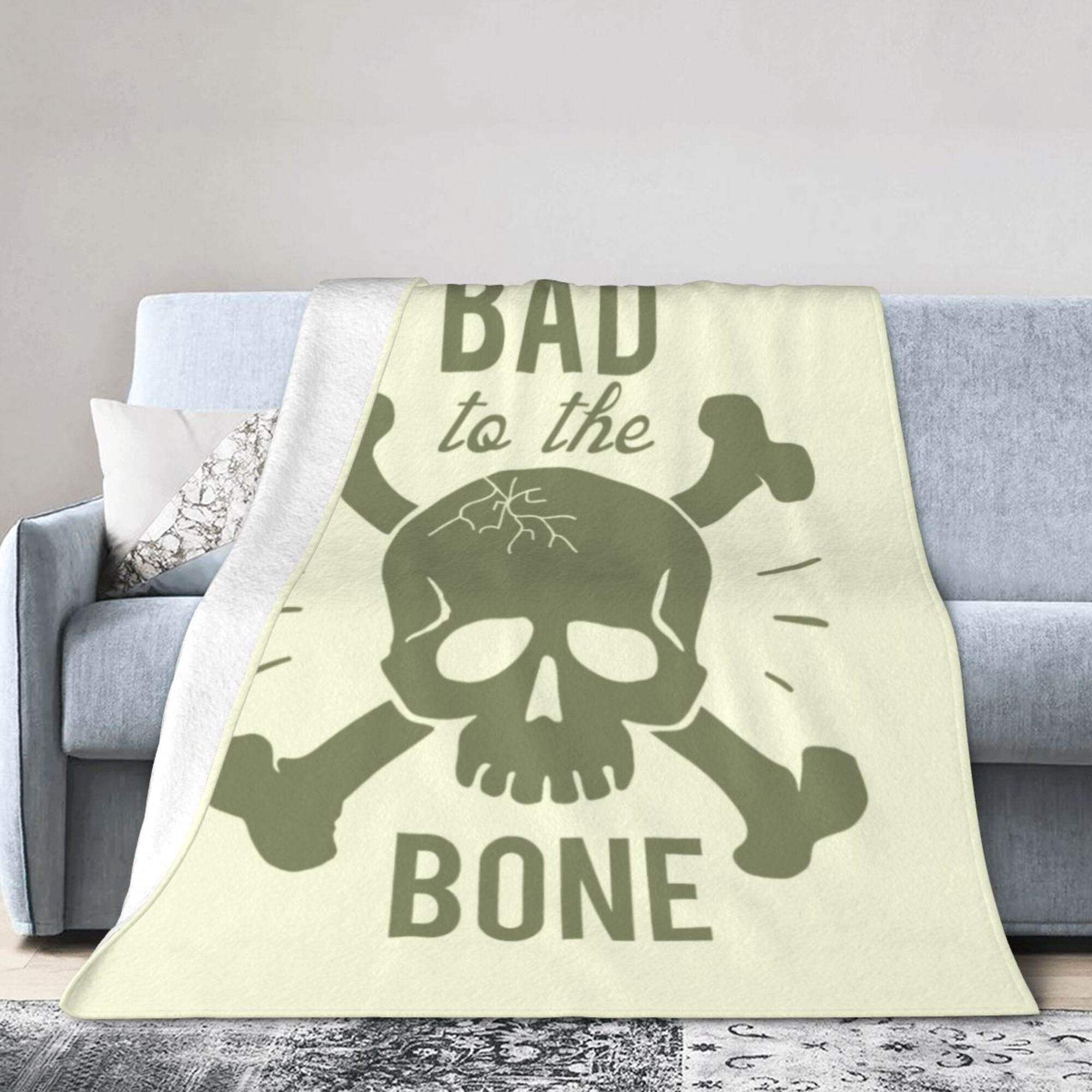 DouZhe Ultra-Soft Micro Fleece Lightweight Flannel Bed Blanket, Skull ...