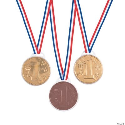 Chocolate Winner Medals, Award Medal Necklaces, Gold Metal Ribbon Candy ...
