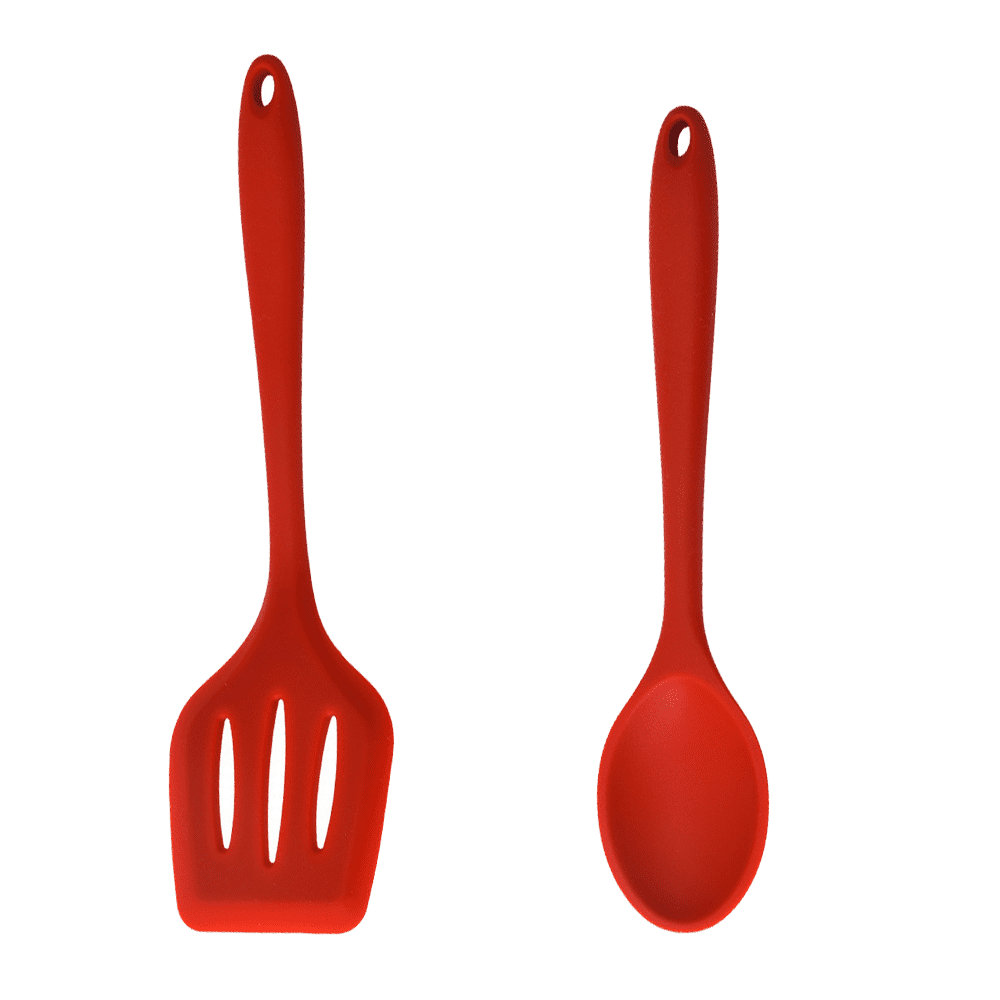 2 Large Utensils - Heat Resistance - Hygienic One-Piece Design Silicone ...