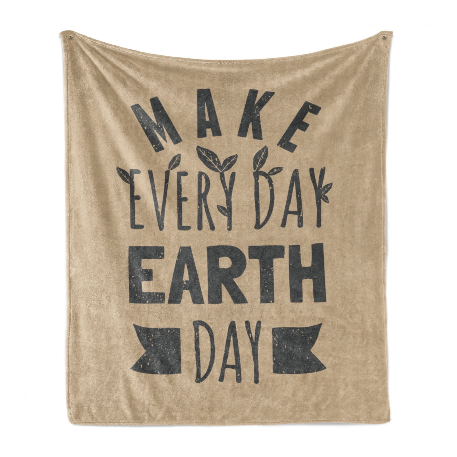 Earthy Soft Flannel Fleece Throw Blanket, Typographic Design Words for ...