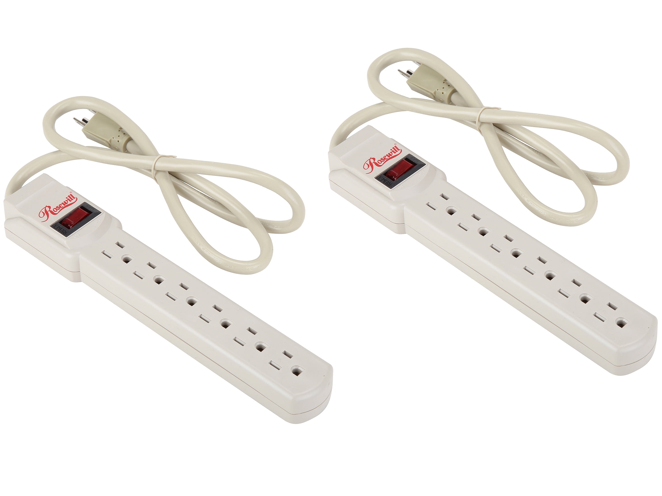 6-Outlet Power Strip - White 120V, 1875 Watts Maximum Power, 3 Feet ...