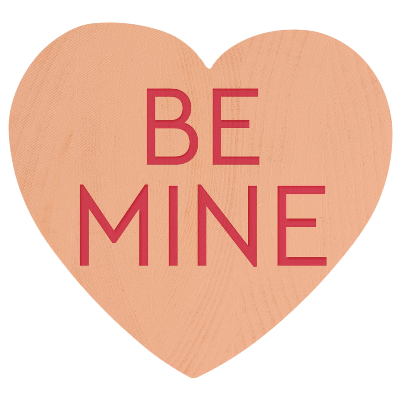 Be Mine Candy Heart Orange 3.5 x 3.3 Pine Wood Valentine's Small Shape ...