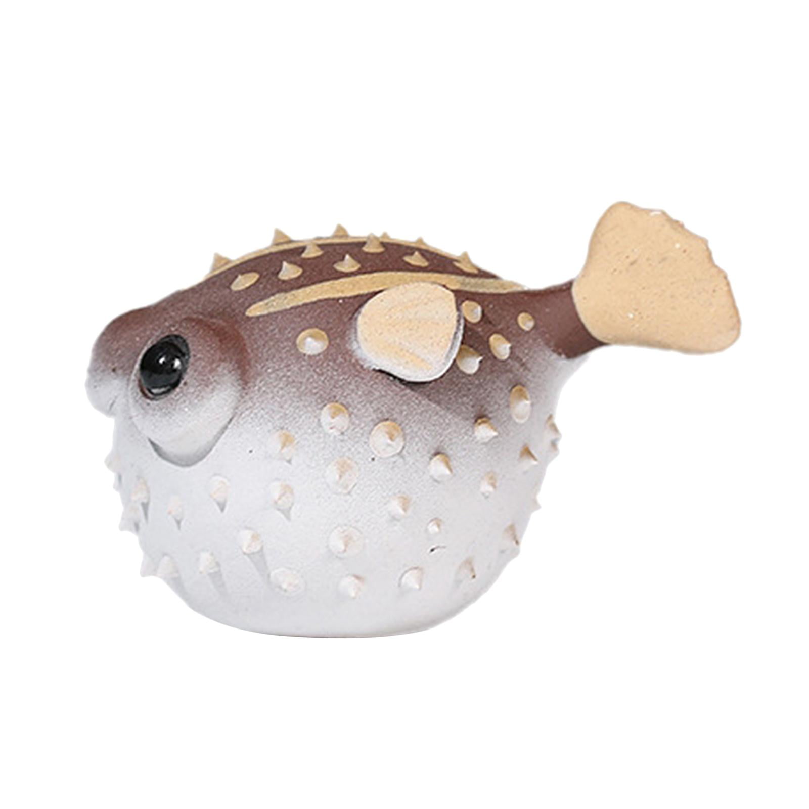 Puffer Fish Statue Tea Pet Ornament Handcrafted Craft Miniature ...
