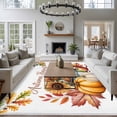 Area Rug for Living Room, Orange Pumpkins Fall Non-Slip Indoor Large ...