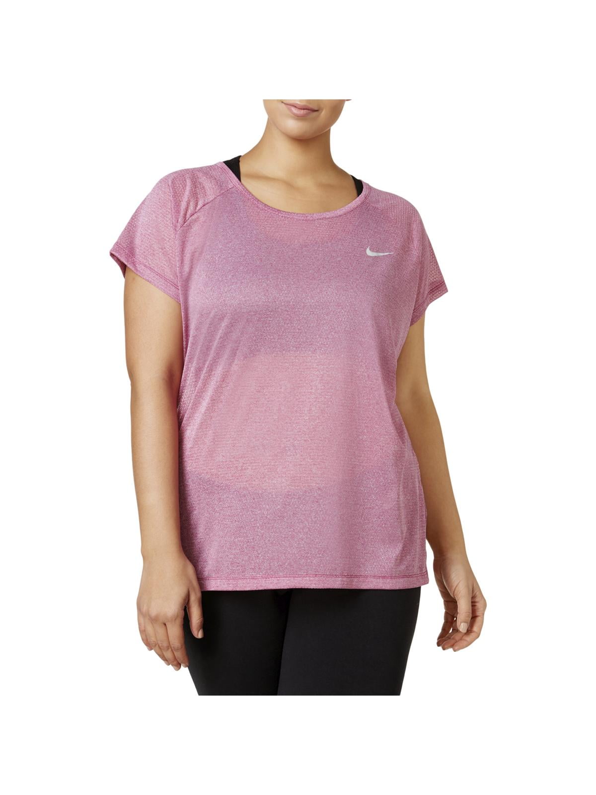 Nike Womens Plus Breathe Mesh Racerback Pullover Top Purple 1X ...