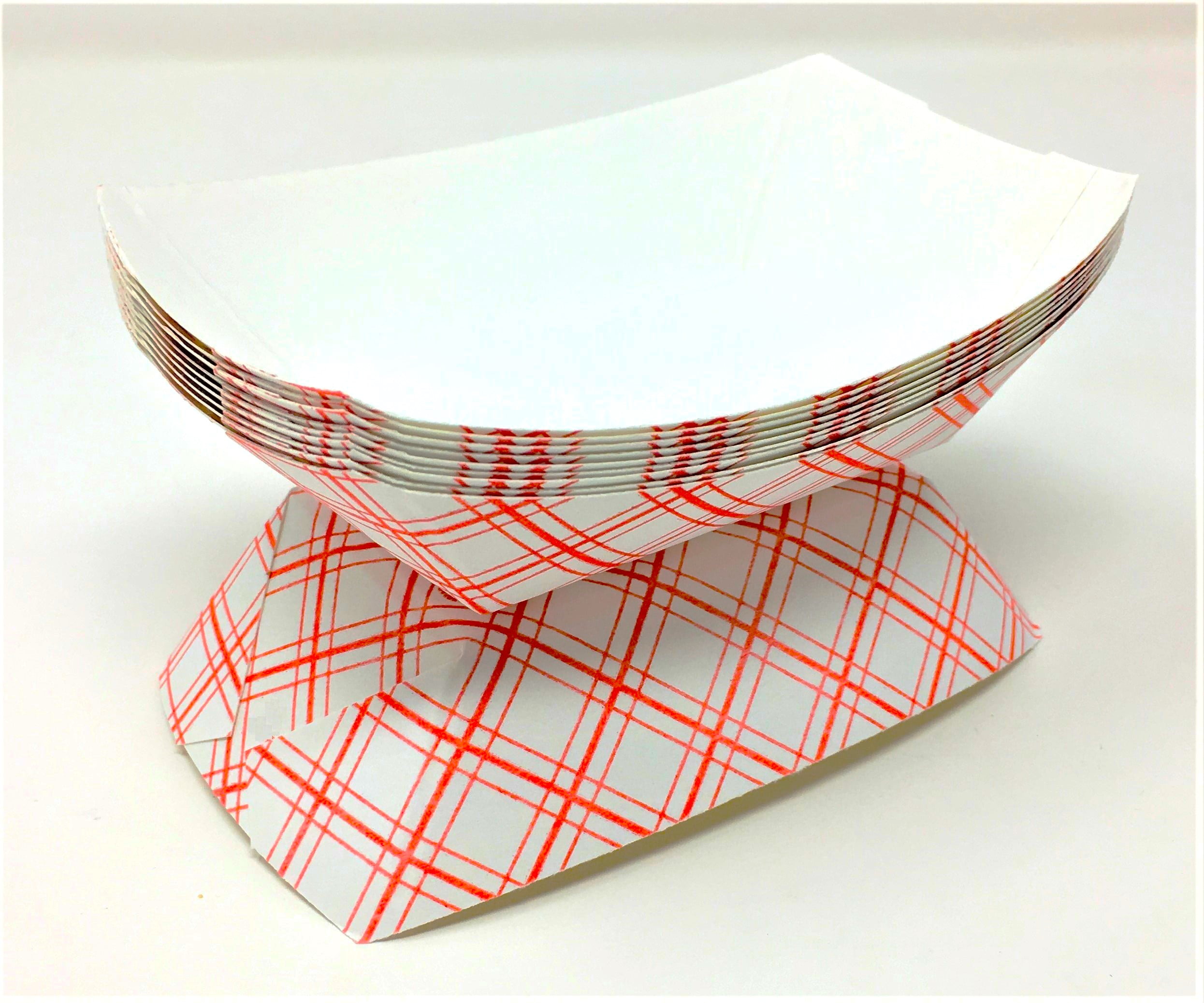 Mr Miracle Red/White Half Lb Size Paper Food Tray. Rectangle. Dim 5.4x3 ...