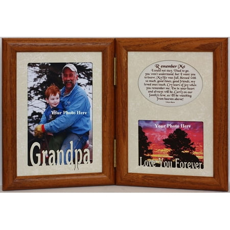5x7 GRANDPA & REMEMBER ME POEM ~ HINGED Double Memorial/Bereavement ...