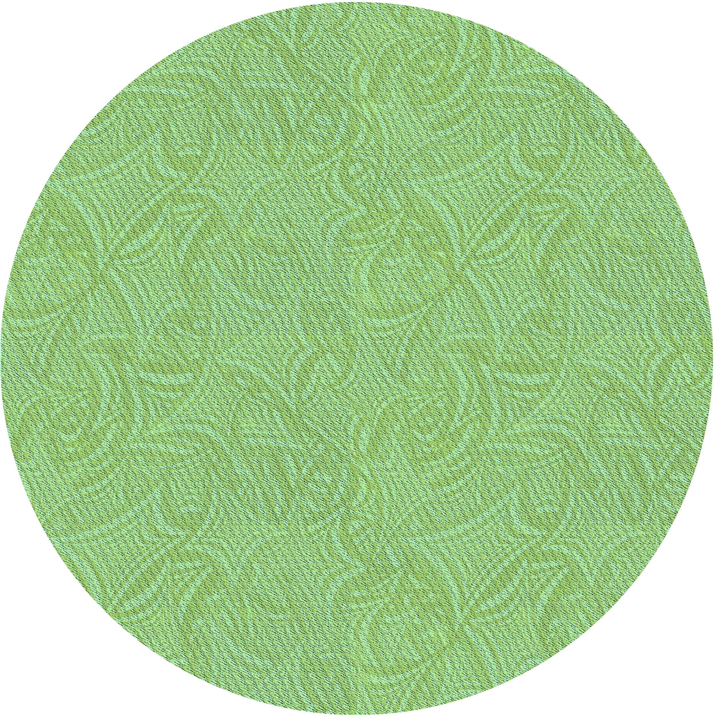 Ahgly Company Indoor Round Patterned Jade Green Area Rugs, 4' Round ...