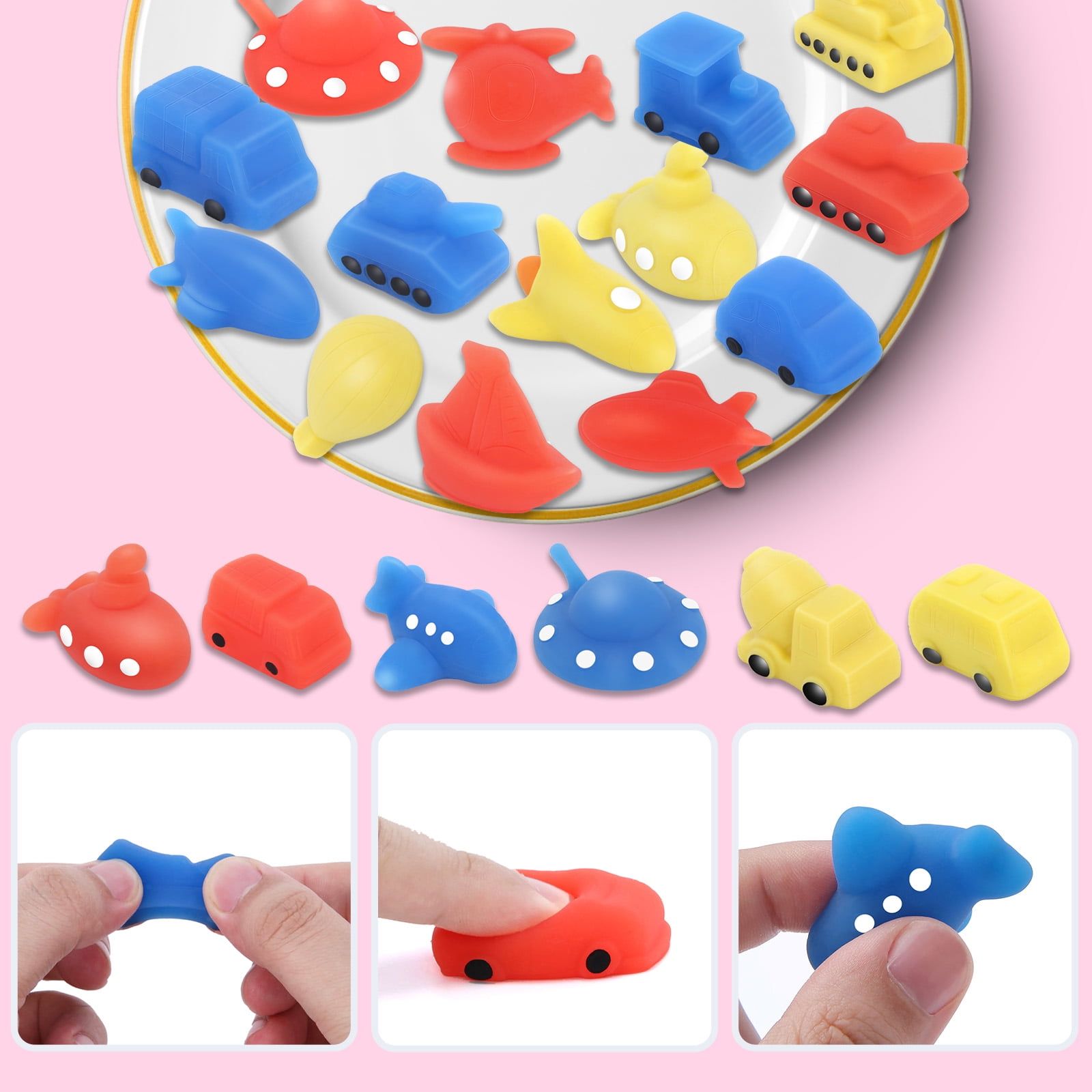 24pcs Mini Mochi Squishies Toys, Traffic Tools Party Favors for Kids 3 ...