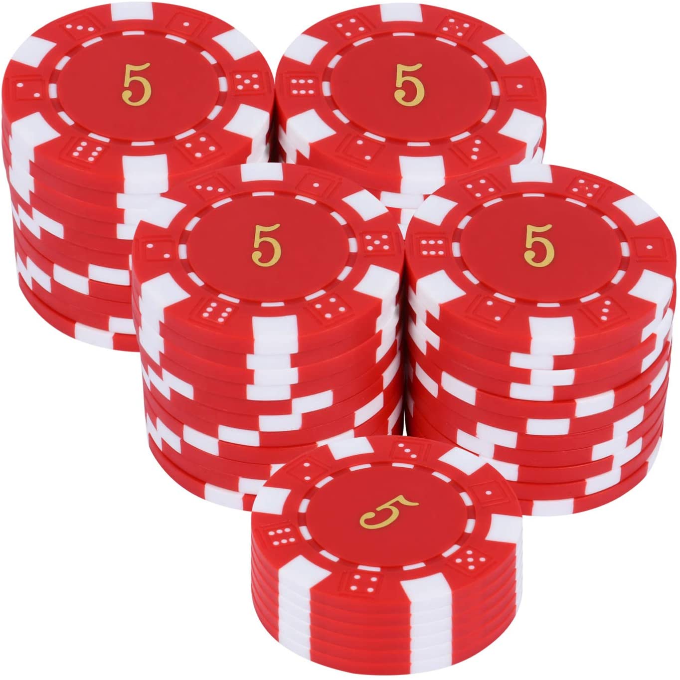 IGUOHAO 50pcs Poker Chips Texas Holdem Poker Set Bingo Chips Color ...