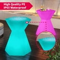 MUZZ Hexagonal LED Light Up Cocktail Bar Table with Remote Control&16 ...