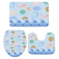 Blue Ocean Bathroom Rugs Set Shell Starfish Mermaid Fish Scales Non ...