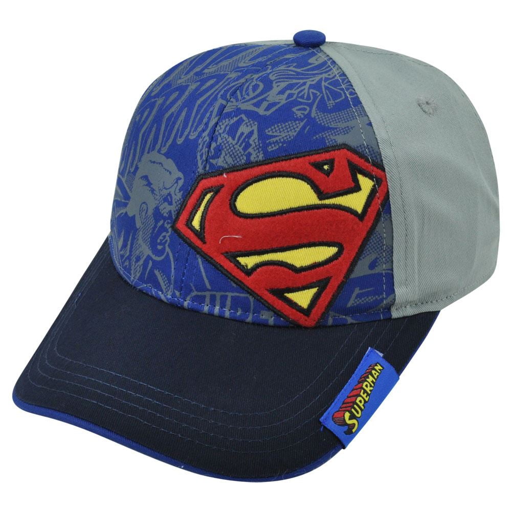 DC Comics Superman Man Of Steel Felt Adjustable Logo Youth Kids Hat Cap ...
