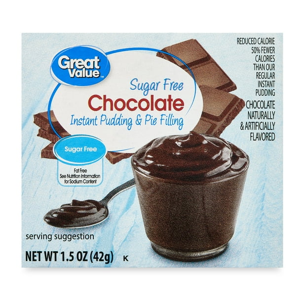 Great Value Sugar Free Chocolate Instant Pudding & Pie Filling, 1.5 oz ...