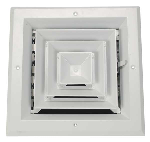 1PACK ZoroSelect 4MJJ7 10 in Square 4-Way Multilouver Ceiling Diffuser ...