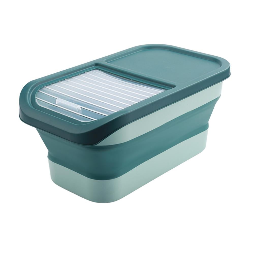 Tohuu Food Storage Container with Lid Airtight Foldable Rice Bucket ...