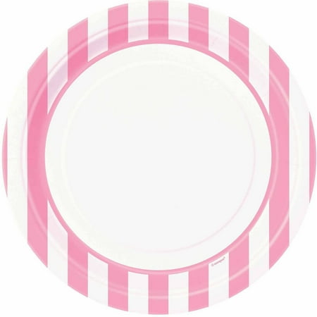 Light Pink Striped Paper Plates, 8ct | Walmart Canada