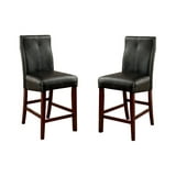 Brown Cherry Upholstered Padded Leatherette Parson Chairs Set of 2pc ...