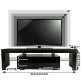 SHCKE LED TV Stand LED Entertainment Center with High Gloss Drawers ...