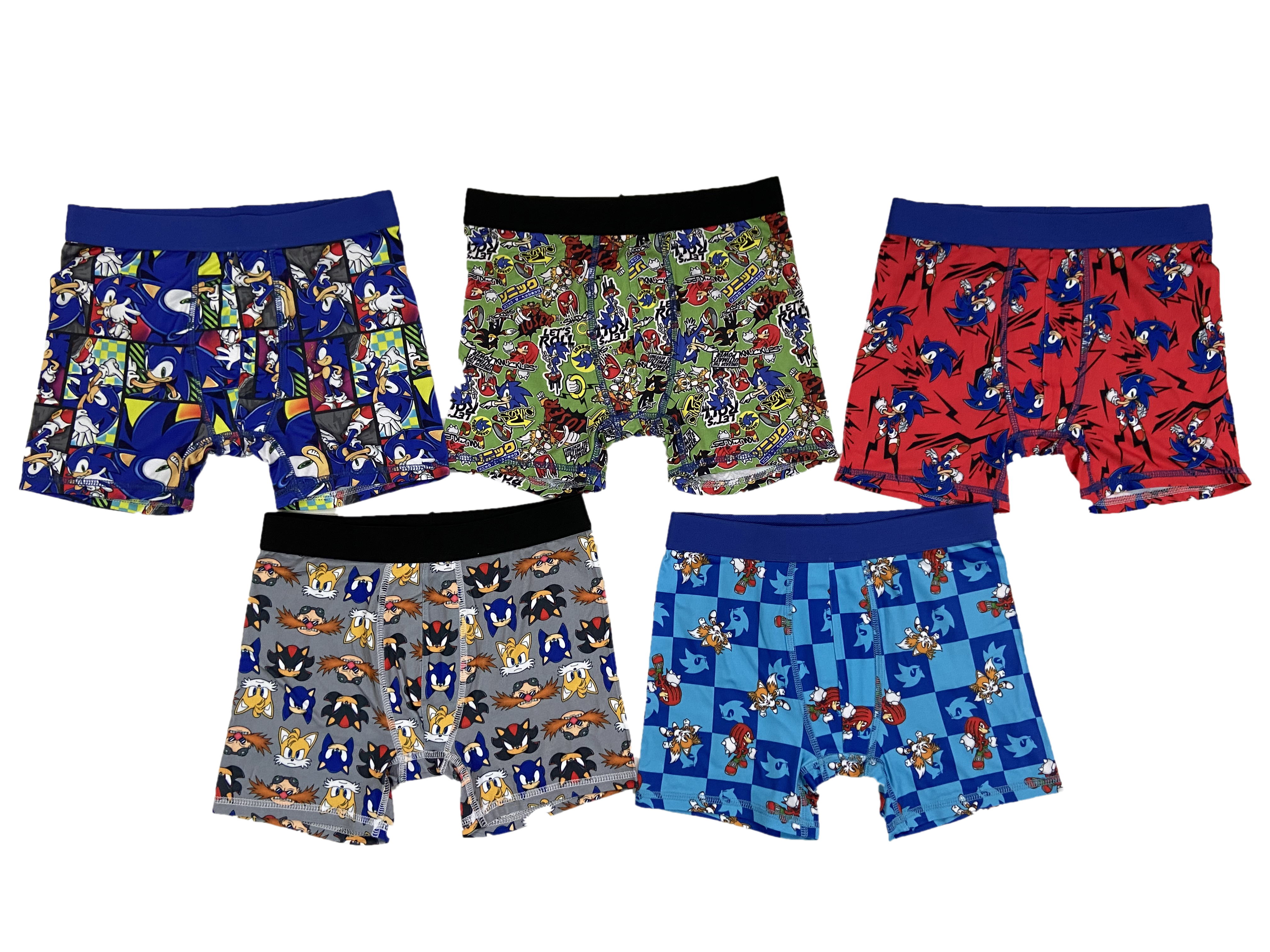 Sonic the Hedgehog Sega Video Game 5-Pack Boxer Briefs Set, Black, X ...