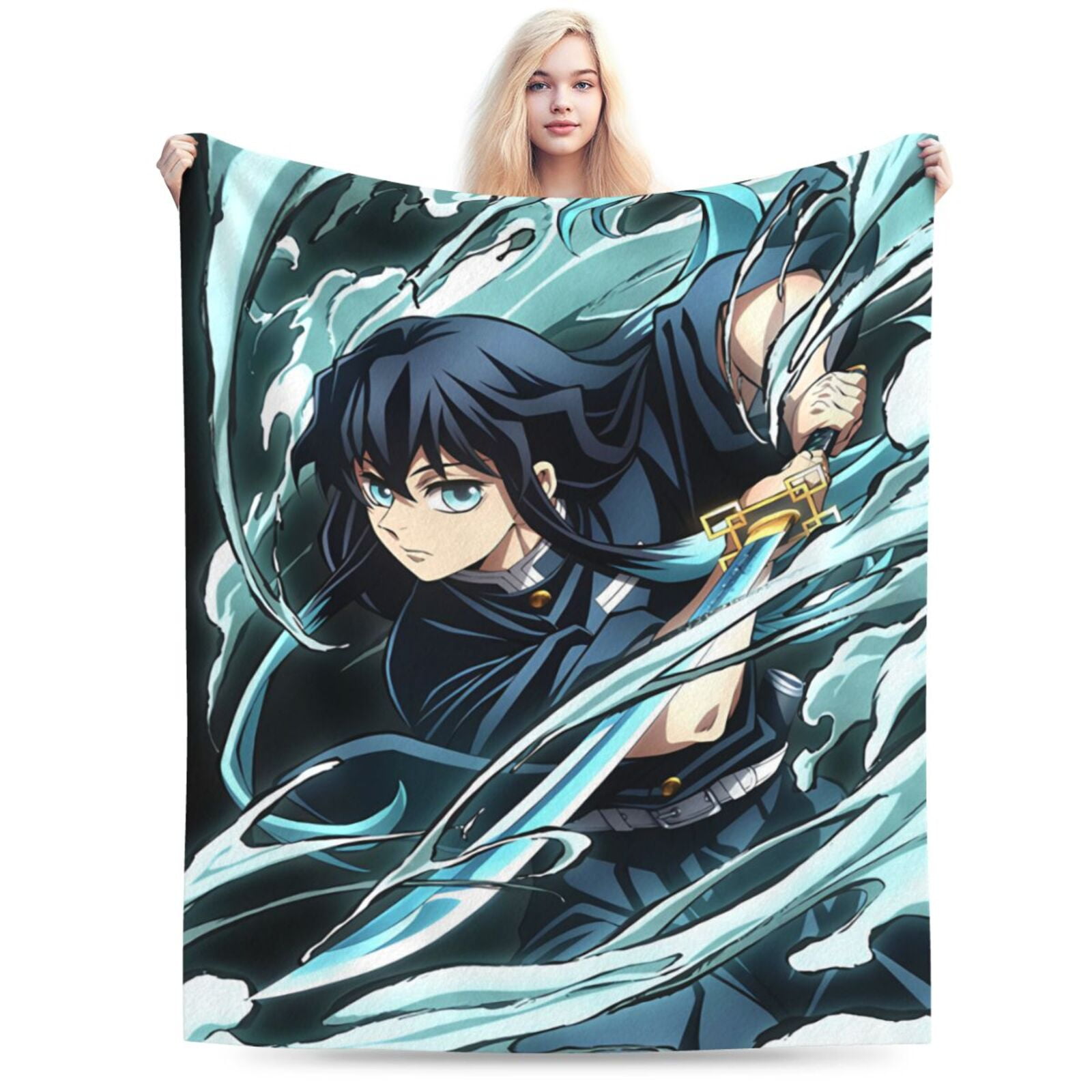 Ultra Soft Throw Plush Demon Slayer Tokitou Muichirou Bedding Fleece ...