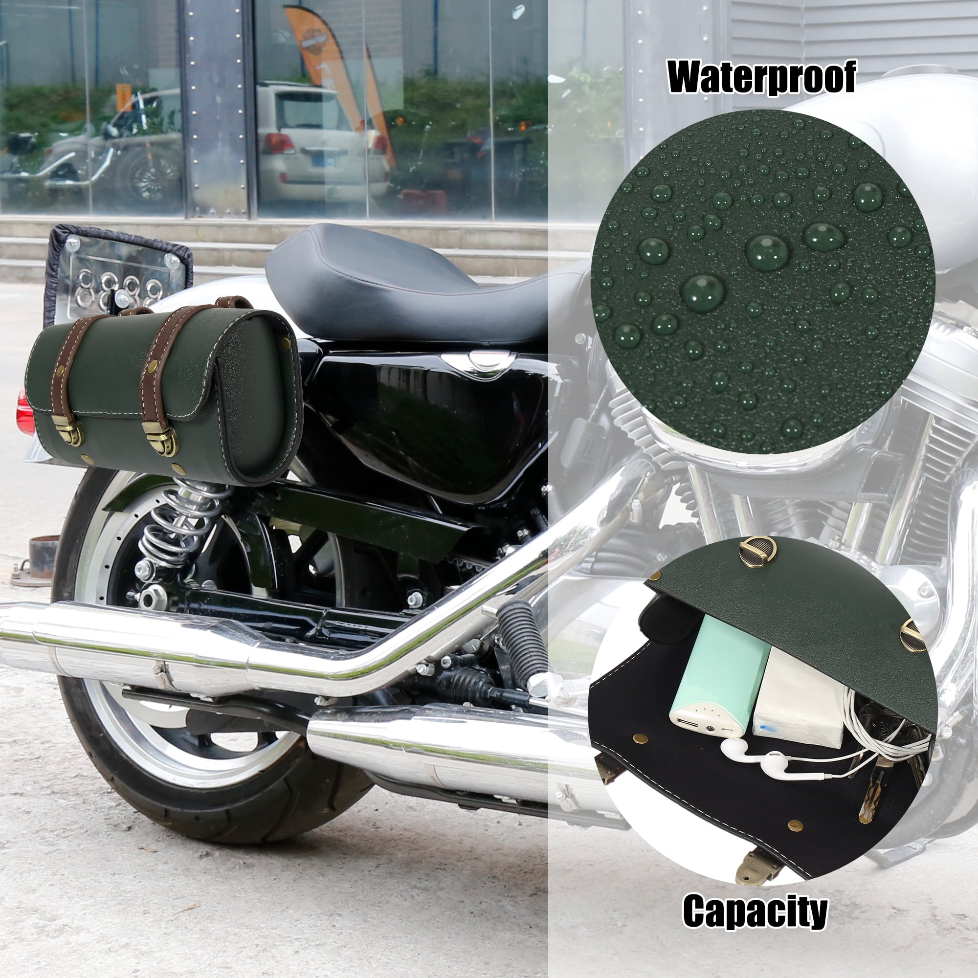Green Motorcycle Saddlebag Side Tool Bags Cycling Luggage Bag ...