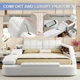 Queen Size Multifunctional Bed Frame, Upholstered Storage Platform with ...